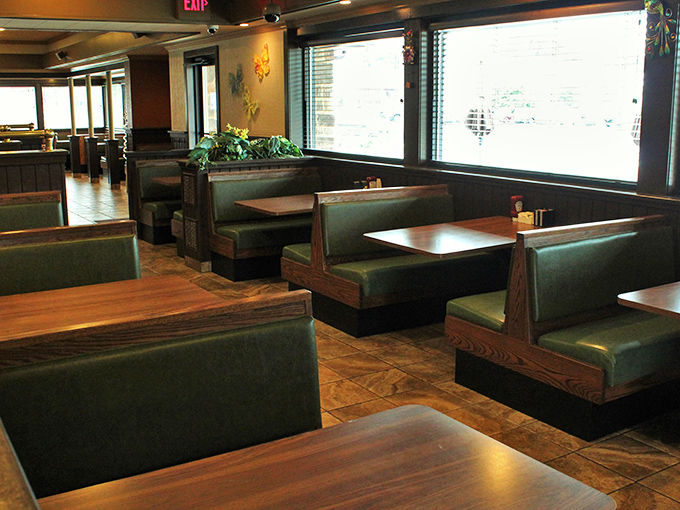 Booth seating that's seen more family gatherings than most living rooms, and twice as many laughs.