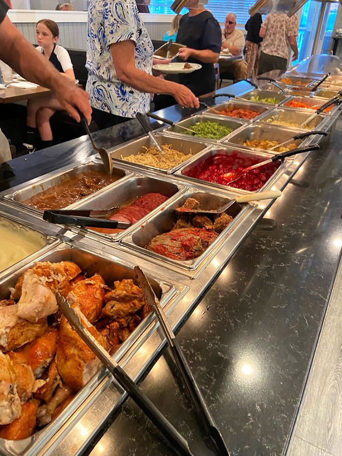 The buffet line&mdash;where decisions are hard, portions are generous, and second trips are practically mandatory.