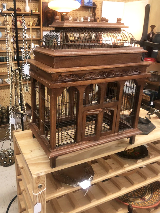 This ornate birdcage wasn't designed for actual birds but for showing off wealth&mdash;the Victorian equivalent of installing a home theater you rarely use.