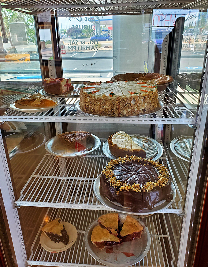 The dessert case&mdash;where willpower goes to die and diet plans are forgotten amid chocolate cakes and fruit pies.