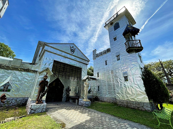 The tower's observation deck offers views of the surrounding countryside, though visitors might be too distracted by the castle itself to notice.