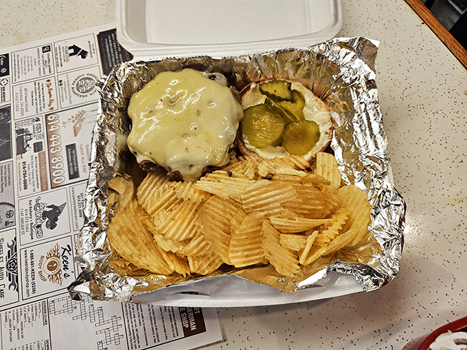 This isn't just takeout&mdash;it's a foil-wrapped promise that comfort food travels well from their griddle to your grateful hands. 