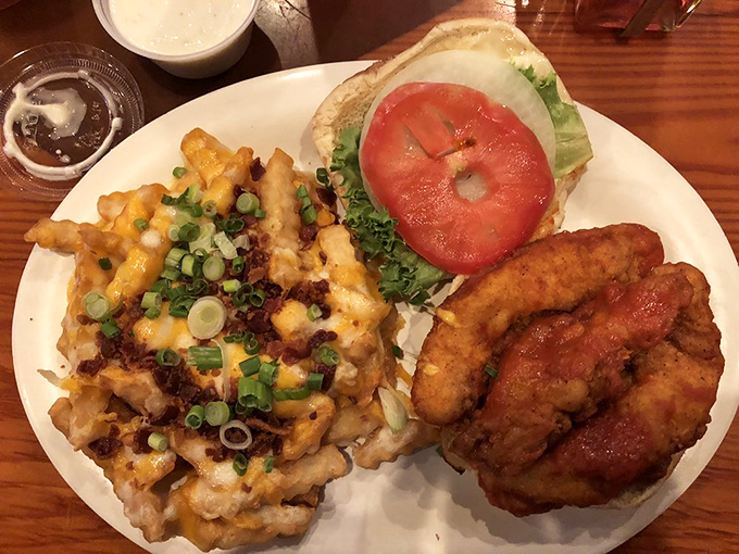 Talk about friends who bring out the best in each other &ndash; a classic chicken sandwich paired with loaded fries that are practically a meal themselves. 