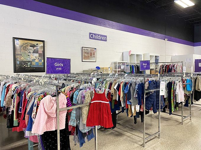 The children's section: where tiny fashionistas-in-training can build wardrobes without parents needing second mortgages.