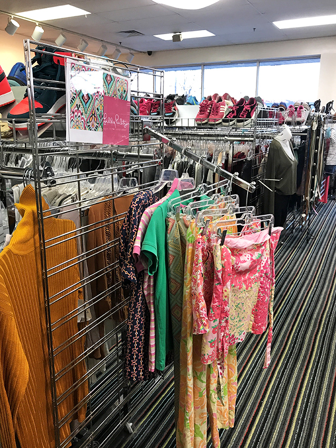 Racks bursting with personality, where yesterday's impulse buys become tomorrow's fashion finds in a rainbow of possibilities.