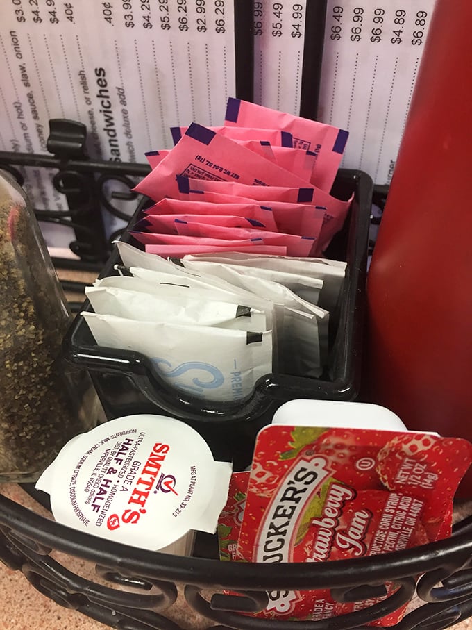 Condiment station standing ready like a painter's palette &ndash; the tools you need to create your own masterpiece of flavor.