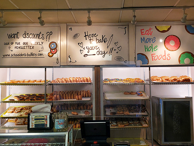 Here to bake your day! isn't just a cute sign&mdash;it's the mission statement of a place that understands the profound importance of good carbs.