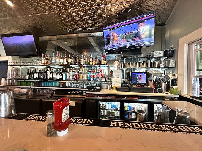 A bar stocked for serious business. Whether you're celebrating or just Tuesday, there's a libation here with your name on it.