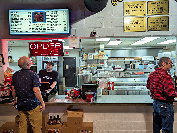 Where barbecue magic happens&mdash;the counter where dreams are ordered, fulfilled, and handed over in paper-lined baskets.