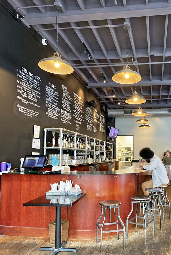 The bar area invites you to perch on a stool and contemplate life's big questions, like "How soon is too soon for seconds?"