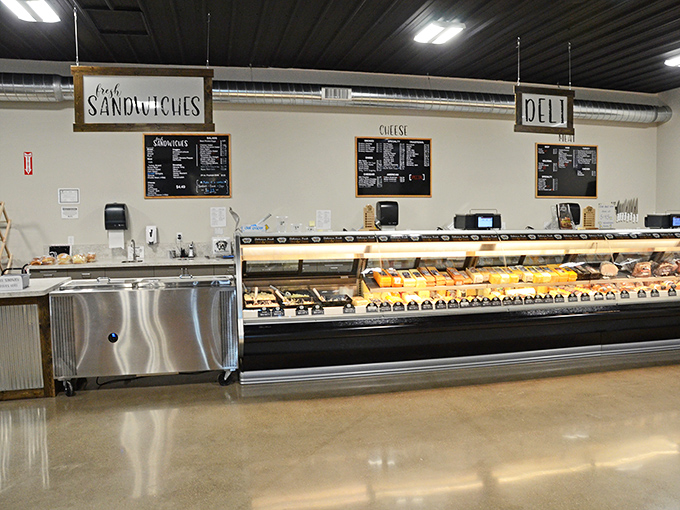 The deli counter—where dreams are made, one slice of cheese at a time. This is what heaven looks like to sandwich enthusiasts.