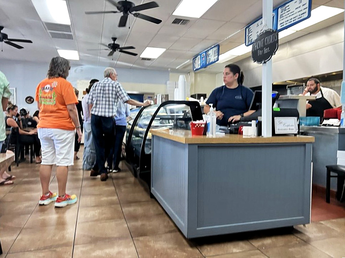 Where the magic happens: friendly staff efficiently serving up homestyle goodness to a steady stream of loyal customers who know the secret.