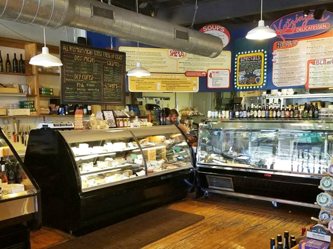 Behind the counter, where sandwich artists practice their craft. Like watching Michelangelo, if Michelangelo worked with corned beef instead of marble.