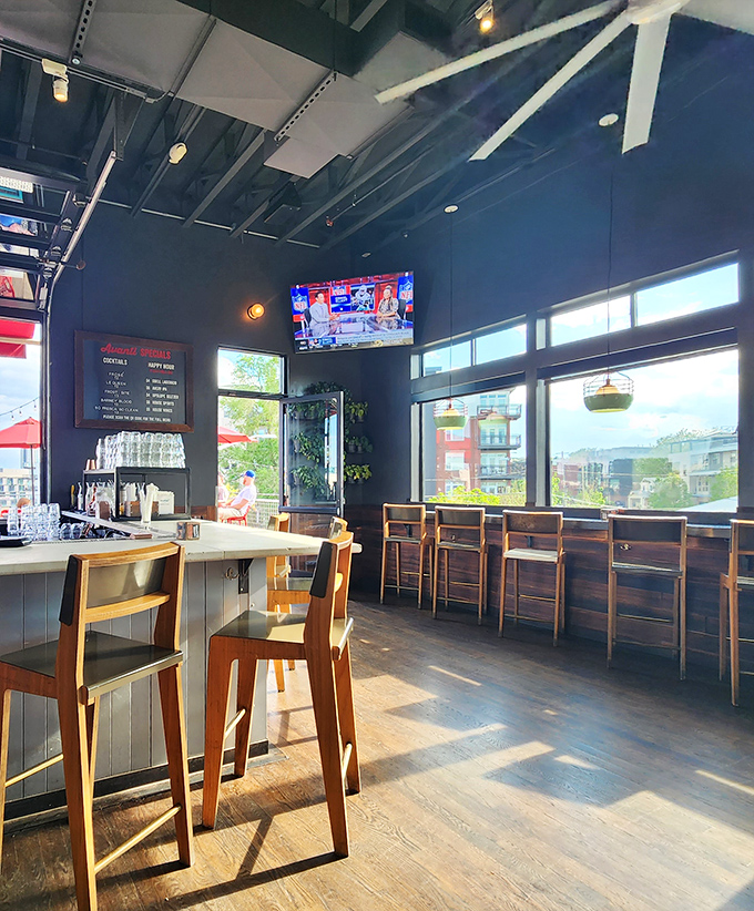 Morning sunshine streams through floor-to-ceiling windows, turning an ordinary breakfast into a golden-hour experience worth waking up for.
