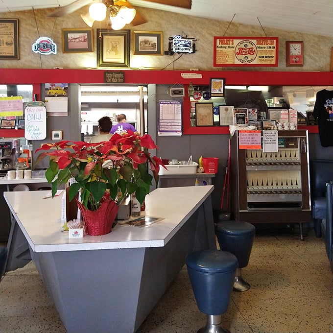 The counter area feels like mission control for comfort food, where Ohio's finest milkshakes are launched into eager hands daily.