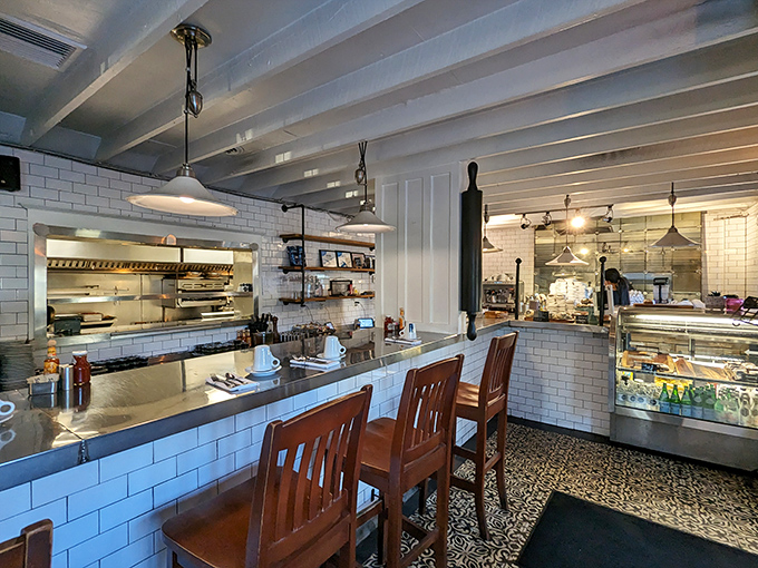 Counter seating: where breakfast theater happens. Watch the kitchen ballet while contemplating life's big question&mdash;sweet or savory this morning?