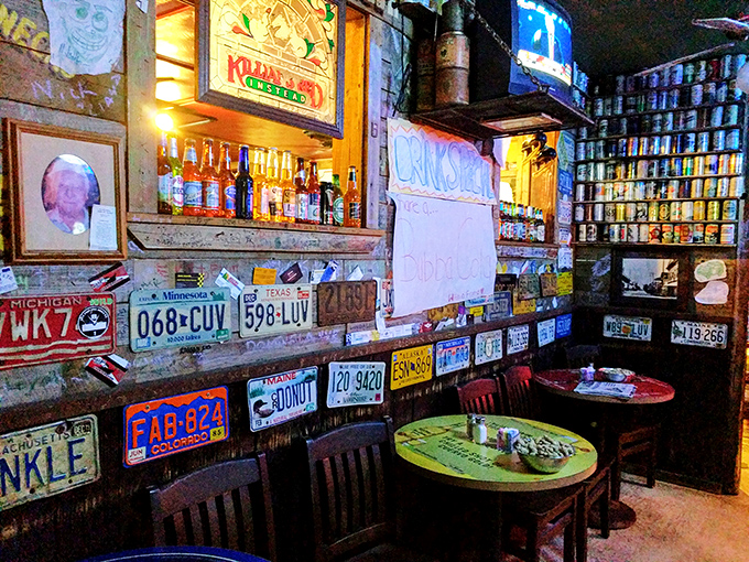 License plates from across America line the walls &ndash; each representing a traveler who found their way to this Florida treasure and left a piece of home behind.