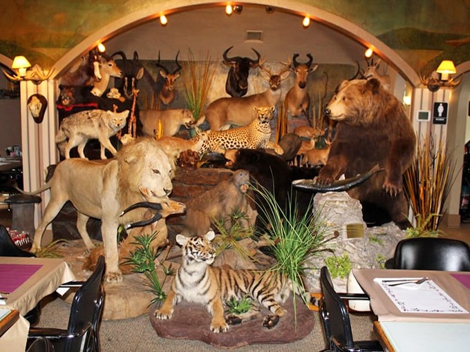 The taxidermy collection that launched a thousand selfies. Where else can you dine with bears, lions, and tigers without becoming part of the food chain?