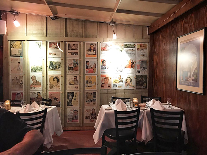Vintage advertisements line the walls, offering diners a side of nostalgia with their ribeyes and reminding us of simpler times.