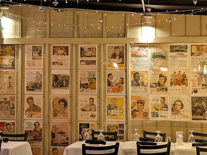 Vintage advertisements line the walls&mdash;a time capsule of American culture that pairs perfectly with classic cocktails and prime beef.