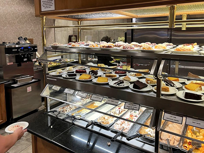 The dessert section isn't just a buffet station&mdash;it's where willpower goes to negotiate its surrender terms with temptation.