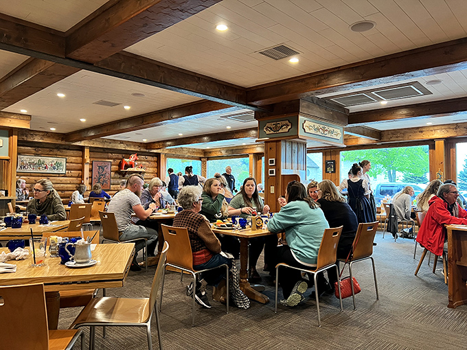 Where locals and tourists break bread together in a log cabin that feels both exotic and familiar, like visiting a Swedish relative you never knew you had.