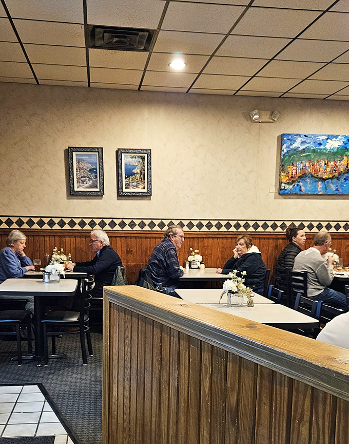 Regulars know the best tables are the ones where you can watch other diners' food arrive while plotting your next order. Strategic dining at its finest.