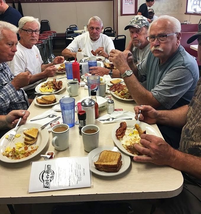 The regulars' table&mdash;where local wisdom is exchanged, coffee is endless, and nobody's checking their phone every three minutes.