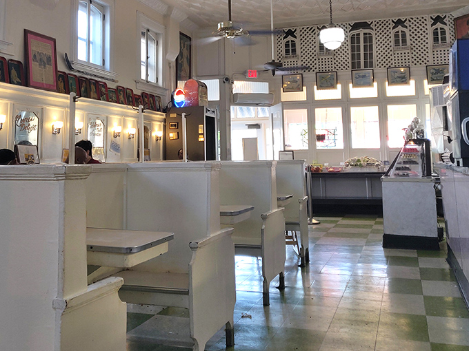 The dining room where calories don't count. These white booths have supported generations of St. Louisans enjoying life one sandwich at a time.