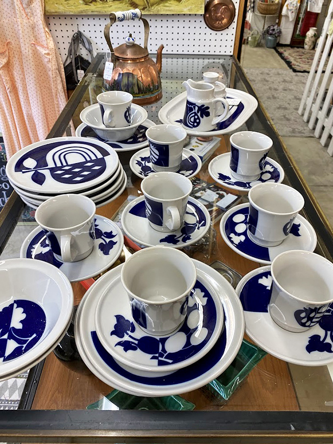 Blue and white porcelain that's survived longer than most marriages&mdash;each piece silently judging your paper plate lifestyle.