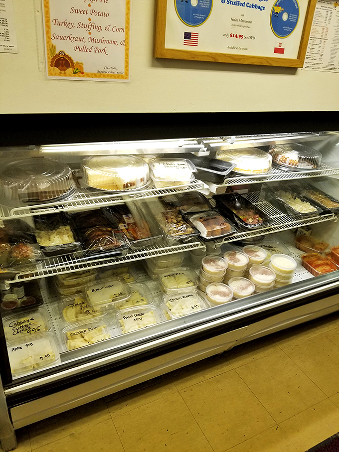 A display case showcasing homemade treasures that would make any deli counter jealous nationwide.