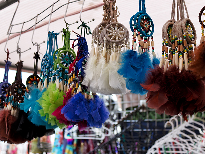 Dreamcatchers dance in the breeze, their feathers creating a rainbow of possibilities. Sleep tight with these handcrafted guardians!