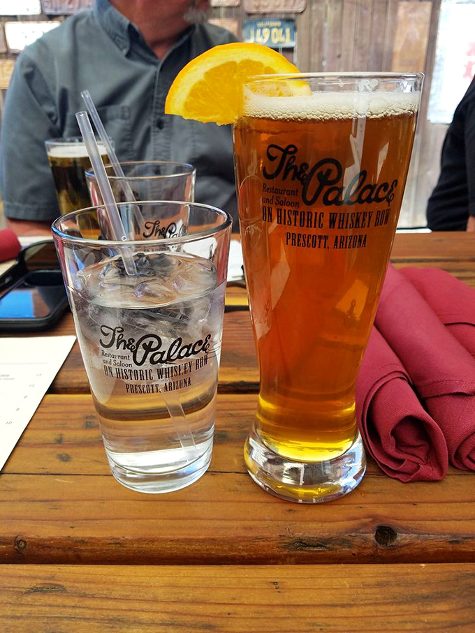 Raise a glass to history! The Palace's branded glassware holds liquid gold that tastes even better when sipped in a 145-year-old saloon.