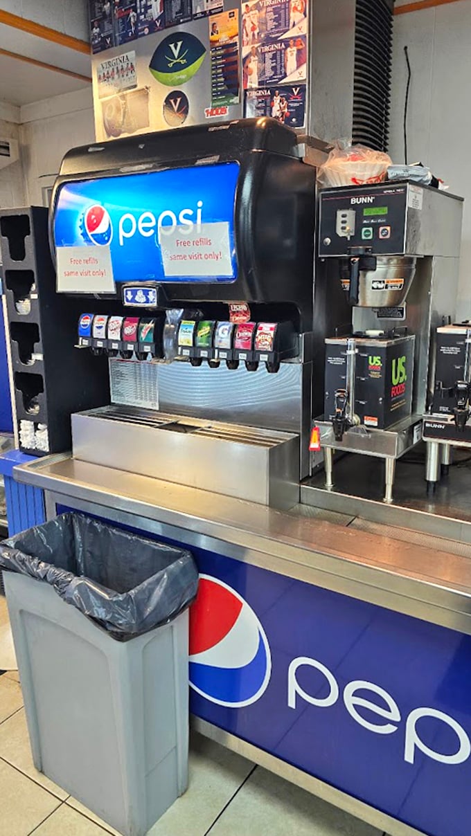 The soda fountain &ndash; partner in crime to Wayside's fried delights. Because what's a perfect chicken meal without the fizzy counterpoint?