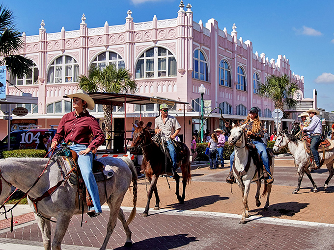 Cowboys on horseback remind visitors that Arcadia isn't just the antique capital of Florida—it's genuine cowboy country with a rodeo tradition dating back generations.
