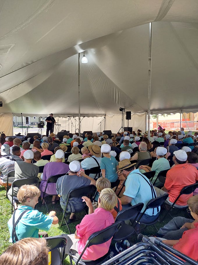 Under the big tent, generations gather for music and community&mdash;the original social network, no Wi-Fi password required.