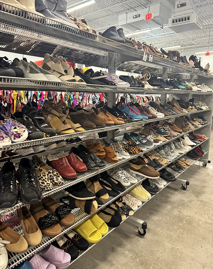 Shoe paradise stretching to the horizon&mdash;from barely-worn loafers to those boots someone bought for that one snowy vacation.