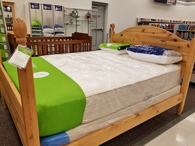 This pine bed frame isn't just furniture&mdash;it's the foundation for sweet dreams and Sunday morning coffee, all at a fraction of retail.