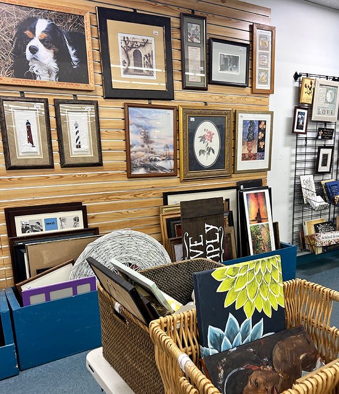 Wall art galore! From dignified dog portraits to serene landscapes, your walls won't know what hit them after a visit to this section.