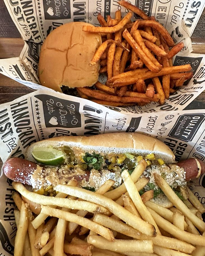 A simple basket of burger and fries that somehow manages to feel like both comfort food and special occasion fare.