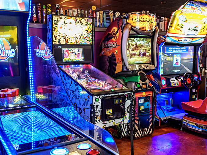 Where nostalgia meets modern gaming &ndash; a corner where you can work up an appetite for those wings one pinball score at a time.