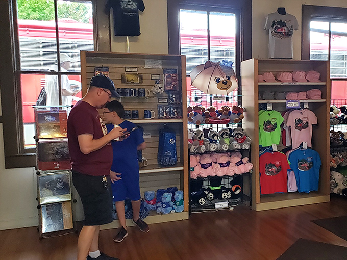 Souvenirs that won't end up in next year's garage sale &ndash; the gift shop offers mementos that capture the romance of rail travel.