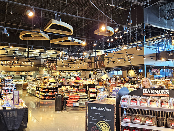 Harmons Grocery provides a gourmet pit stop where hungry shoppers can refuel before continuing their bargain-hunting marathon. 