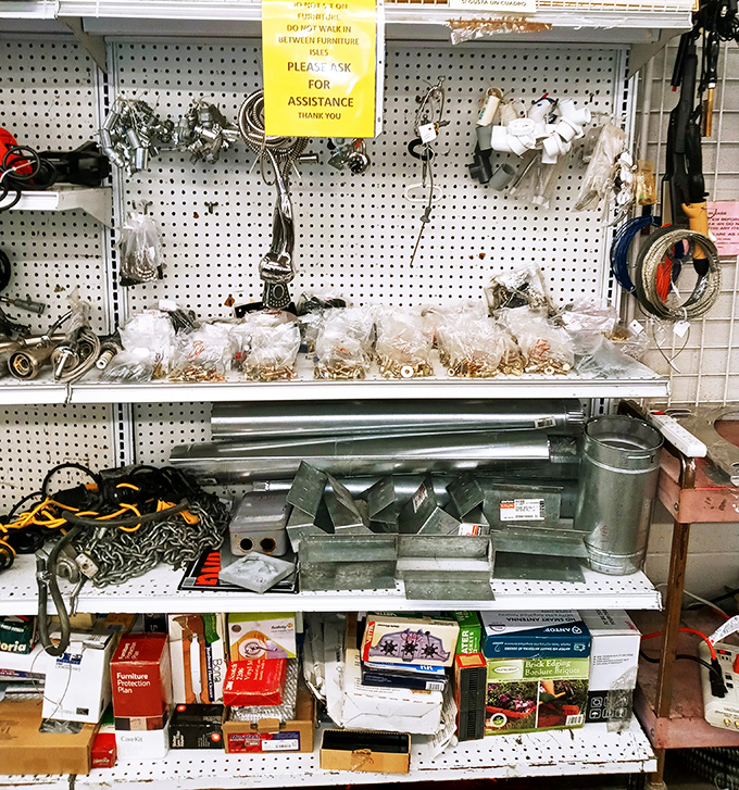 Practical tools and hardware hiding among the chaos, waiting to fix tomorrow's household emergencies.