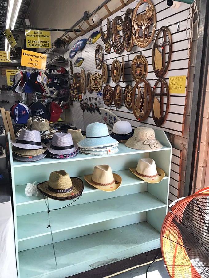 Hat heaven for sun-conscious Floridians and visitors alike. Your dermatologist would approve of this fashionable protection.