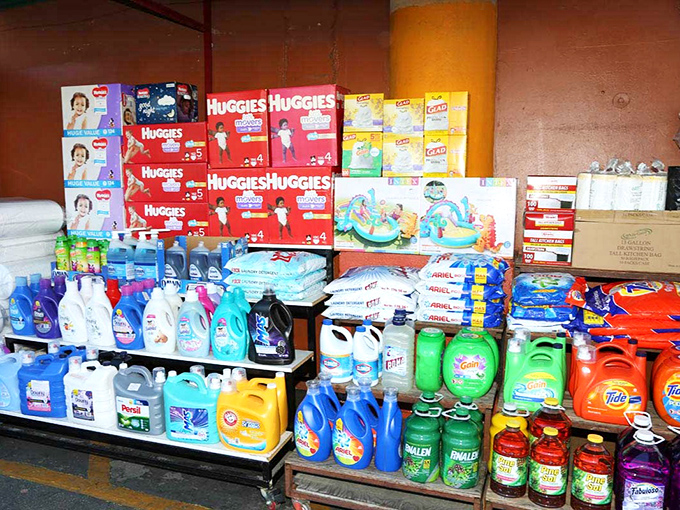 Household essentials stacked with military precision. The unsung heroes of daily life, from diapers to detergent, all at prices that won't clean out your wallet.