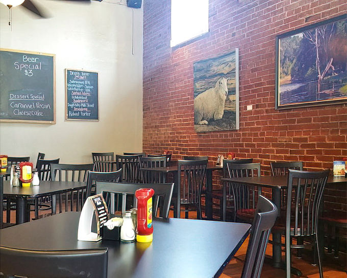 Exposed brick walls and simple, comfortable seating create that rare restaurant atmosphere where you instantly feel like a regular, even on your first visit.