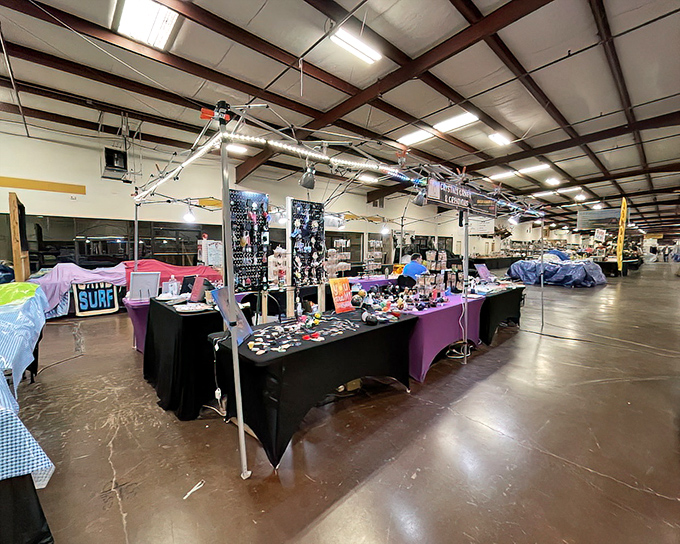 Market alleyways stretch toward infinity, each booth a self-contained universe of possibilities waiting to be explored.