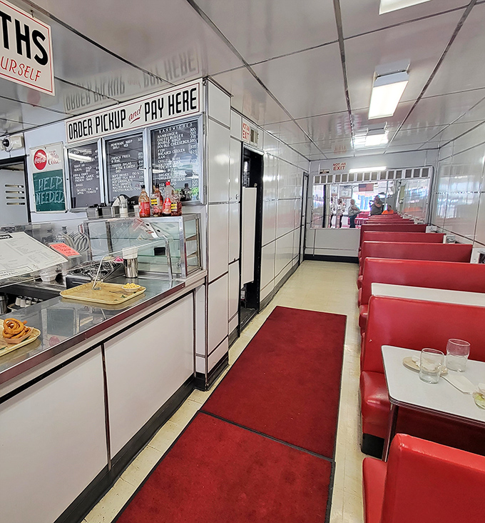 The diner runway&mdash;a red carpet leading to comfort food paradise. This narrow passage has launched thousands of satisfied sighs and loosened belts.