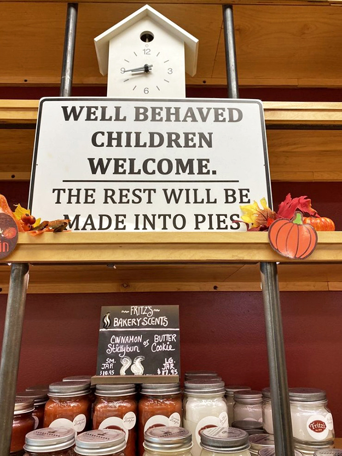 "Well-behaved children welcome. The rest will be made into pies." The bakery's sense of humor is as delightful as their pastries.